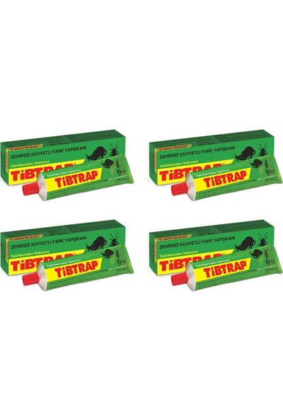 Tibtrap Zehirsiz Fare Yapışkan Tüp 125 ml 4'lü Tibtrap Zehirsiz Fare Yapışkan Tüp 125 ml 4'lü