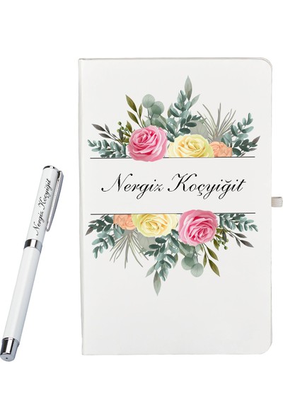 Bol Bol Kişiye Özel Defter ve Roller Kalem Set Bol Bol Kişiye Özel Defter ve Roller Kalem Set