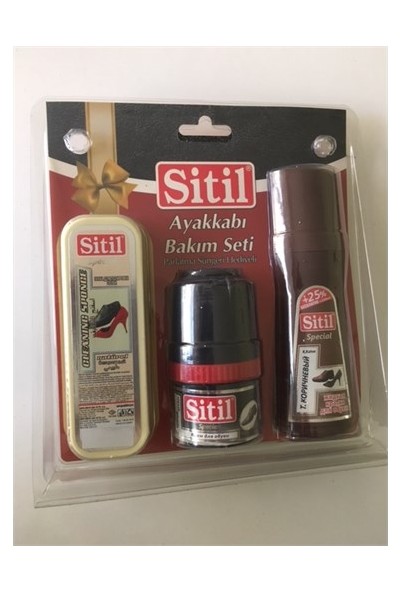Hepsi Dahice Sitil Ayakkabı Bakım Seti(Krem+Likit) Parlatma Süngeri Hediyeli