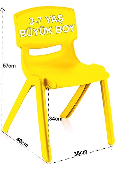 Fiore Büyük Şirin Çocuk Sandalyesi Sarı 3-7 Yaş Fiore Büyük Şirin Çocuk Sandalyesi Sarı 3-7 Yaş