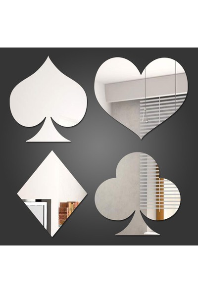 Dez Oyun Kartları Figürlü Dekoratif Akrilik Ayna