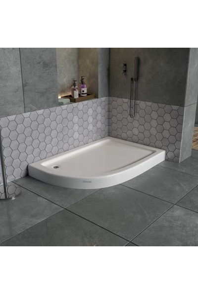 Dbbanyo Sağ Asimetrik Monoblok Duş Teknesi 80*110*11 cm