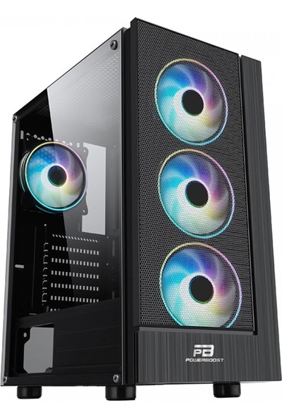 PowerBoost VK-P3301B 500W ATX USB 3.0 Mesh Fixed LED Fan Siyah Bilgisayar Kasası PowerBoost VK-P3301B 500W ATX USB 3.0 Mesh Fixed LED Fan Siyah Bilgisayar Kasası