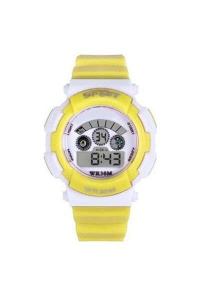 Serel Sport 5 Led Dijital Çocuk Kol Saati Sarı