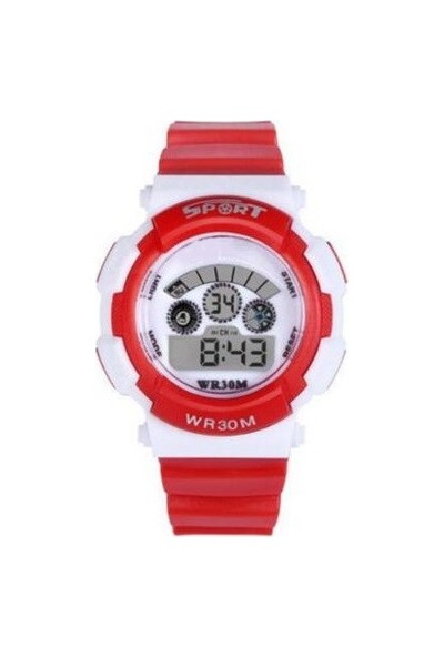 Serel Sport 5 Led Dijital Çocuk Kol Saati Kırmızı