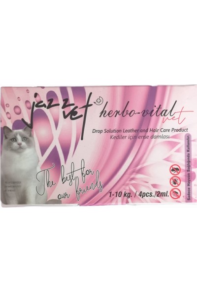 Jazz Vet Kedi Ense Damlası 1-10 kg  4 x 2 ml Jazz Vet Kedi Ense Damlası 1-10 kg  4 x 2 ml