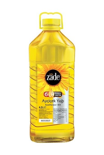 Zade Ayçiçek Yağı 4.5 lt Pet Şişe