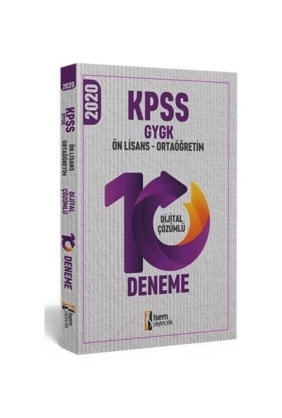Isem Yayıncılık Kpss 2020 Lise Önlisans Genel Kültür Genel Yetenek 10 Deneme
