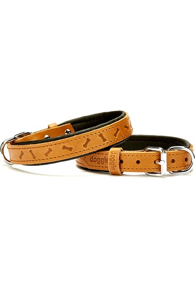 Doggie Konforlu El Yapımı Kemik Desenli Köpek Boyun Tasması
