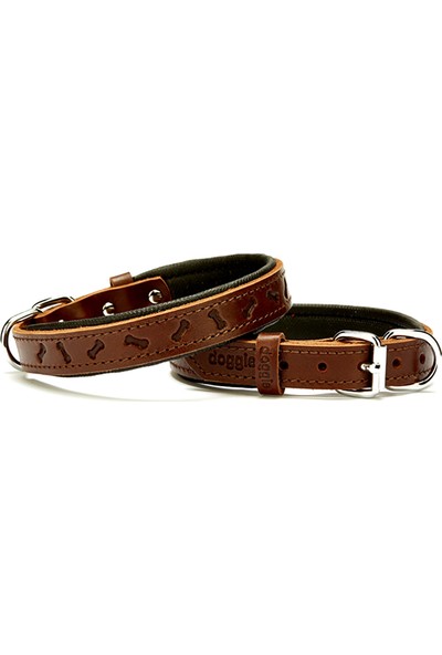 Doggie Konforlu El Yapımı Kemik Desenli Köpek Boyun Tasması