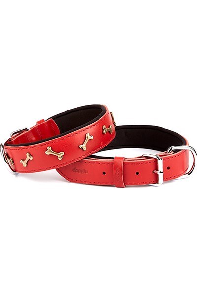 Doggie Konforlu El Yapımı Kemik Süslü Köpek Boyun Tasması