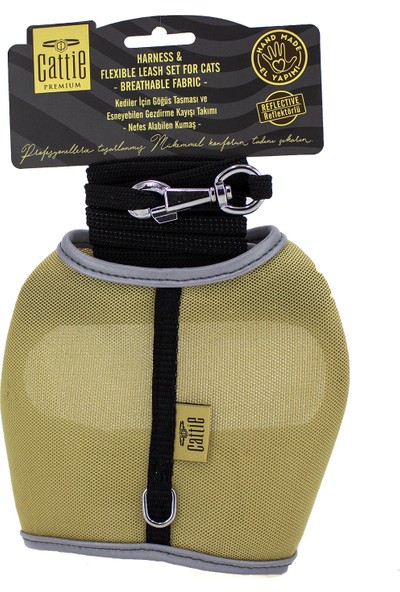 Cattie Hava Alan Dokumadan El Yapımı Kedi Göğüs & Gezdirme Takımı Cattie Hava Alan Dokumadan El Yapımı Kedi Göğüs & Gezdirme Takımı