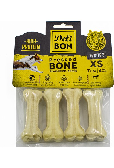 Delibon Pres Kemik 7 cm XS Boy 4'lü Paket Beyaz Delibon Pres Kemik 7 cm XS Boy 4'lü Paket Beyaz