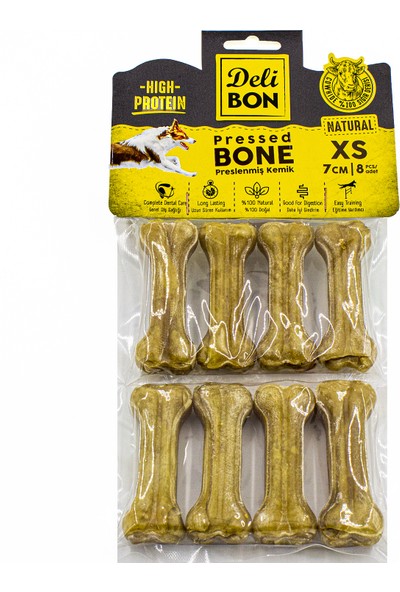 Delibon Pres Kemik 7 cm XS Boy 8'li Paket Naturel Delibon Pres Kemik 7 cm XS Boy 8'li Paket Naturel