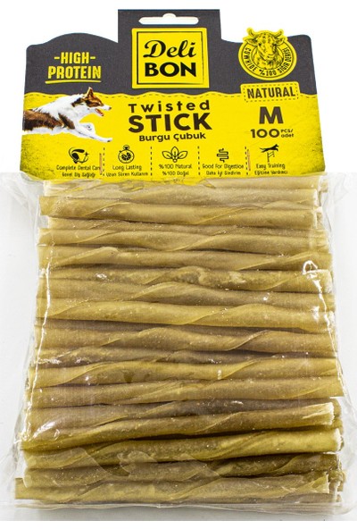 Delibon Burgu Çubuk Orta Boy 100'lü Paket Naturel Delibon Burgu Çubuk Orta Boy 100'lü Paket Naturel