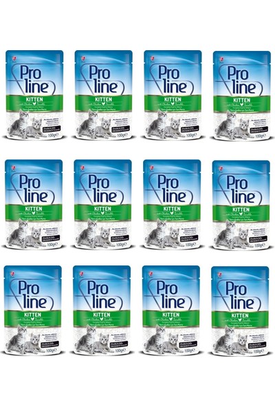 Proline Tavuk Etli Yavru Kedi Yaş Maması 12'li Proline Tavuk Etli Yavru Kedi Yaş Maması 12'li