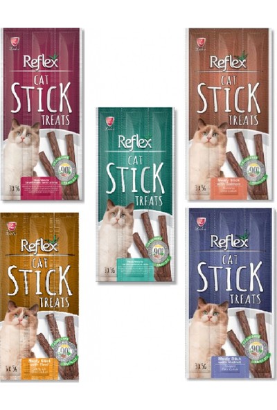 Reflex Stick 5'li Mix Kedi Ödül Set Reflex Stick 5'li Mix Kedi Ödül Set