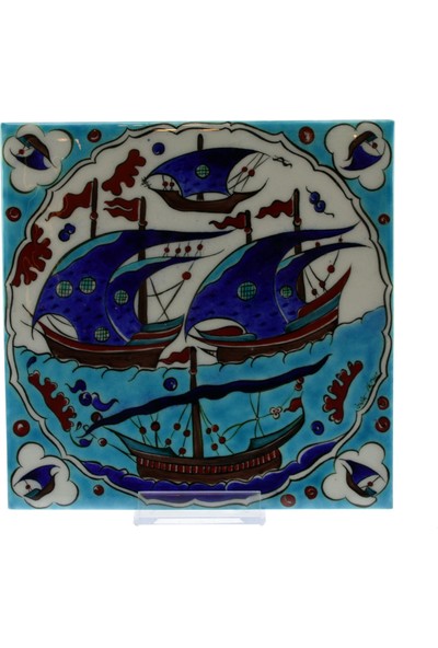 Otantik Çini Kalyon Desen Kuwars Islak Kuru Duvar Kaplama Karo