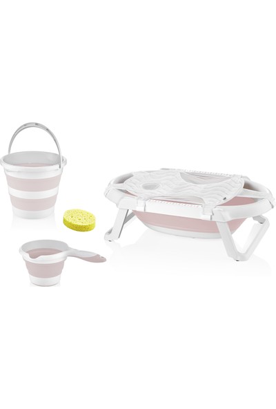Babyjem Katlanır Banyo Seti Pembe