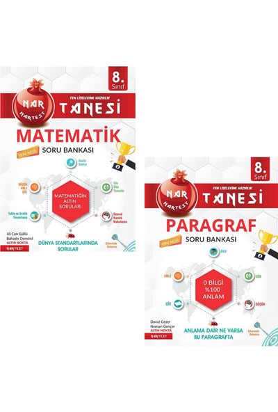 Nartest Yayınevi LGS 8. Sınıf Nar Tanesi Altın Sorular Paragraf ve Matematik Soru Bankası Seti Nartest Yayınevi LGS 8. Sınıf Nar Tanesi Altın Sorular Paragraf ve Matematik Soru Bankası Seti