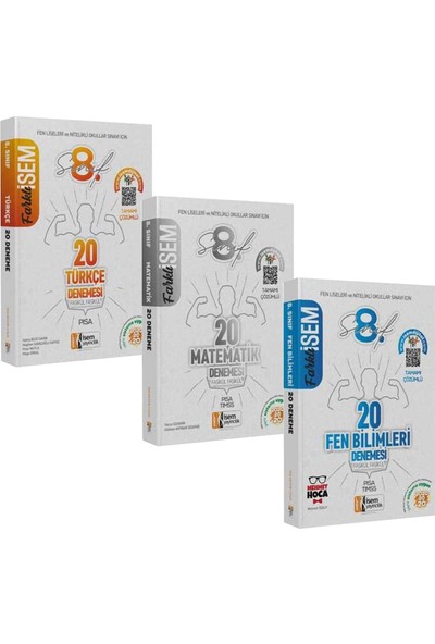 İSEM Yayıncılık LGS 8. Sınıf 3'lü Türkçe Matematik Fen Bilimleri Deneme Seti