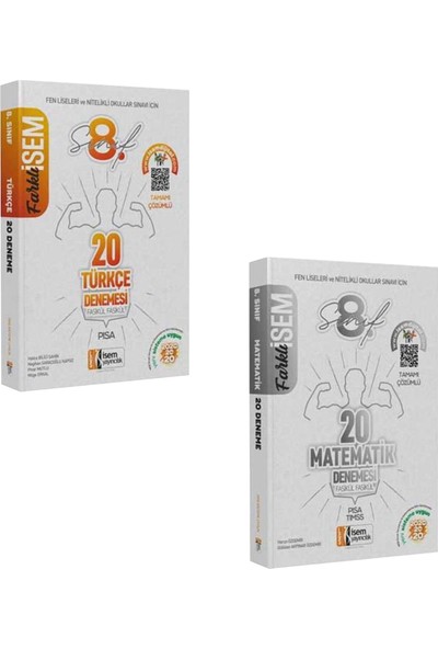 İSEM Yayıncılık LGS 8. Sınıf 20'li Türkçe ve Matematik Deneme Seti