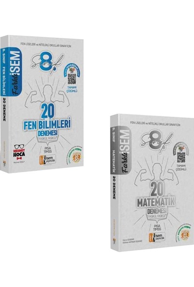 İSEM Yayıncılık LGS 8. Sınıf 20'li Matematik ve Fen Bilimleri Deneme Seti