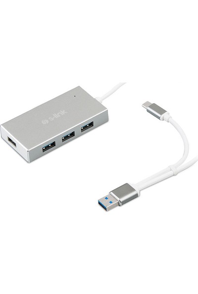 S-Link Swapp SW-U320 4 Port Aluminium USB 3.0 Type-C Gri S-Link Swapp SW-U320 4 Port Aluminium USB 3.0 Type-C Gri