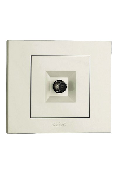 Ovivo Grano Beyaz Uydu Prizi F Konnektör Çerçeveli