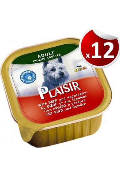 Plaisir Beef Biftek Etli Parçalı ve Soslu Köpek Konservesi 150 gr x 12 Adet Plaisir Beef Biftek Etli Parçalı ve Soslu Köpek Konservesi 150 gr x 12 Adet