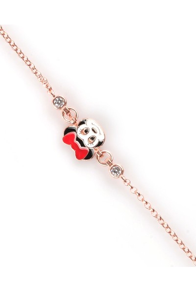 In Dubai Silver İn Dubai Silver Miki Fare Figürlü Ros Çocuk Gümüş Bileklik DBSC4009