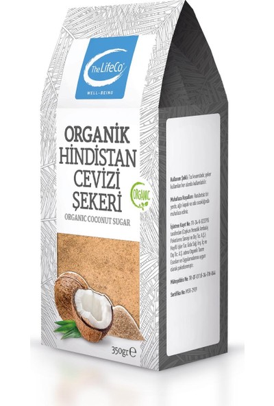 The LifeCo Organik Hindistan Cevizi Şekeri 300 gr