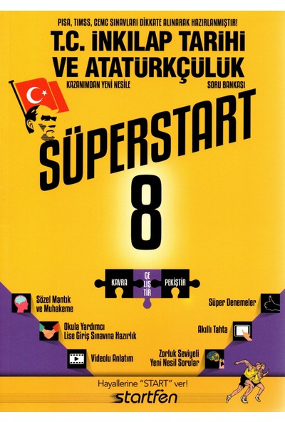 Startfen Yayınları 8. Sınıf T.C. İnkılap Tarihi ve Atatürkçülük Süperstart Soru Bankası Startfen Yayınları 8. Sınıf T.C. İnkılap Tarihi ve Atatürkçülük Süperstart Soru Bankası
