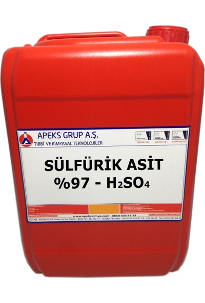 Apeks Sülfürik Asit %97 H2So4 10 kg