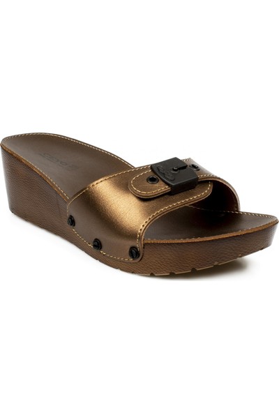 Ceyo 9969 Topuklu Bronz Kadın Terlik