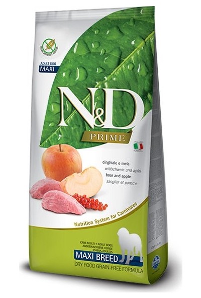 N&D Tahılsız Yaban Domuzlu Elmalı Büyük Irk Yetişkin Köpek Maması 2.5 kg