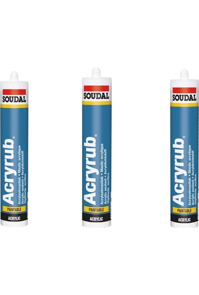 Soudal Acryrub Silikonize Mastik Kahverengi 310 ml 3'lü Soudal Acryrub Silikonize Mastik Kahverengi 310 ml 3'lü