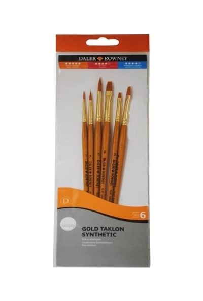 Daler Rowney Simply Gold Taklon Synthetic 6lı Fırça Seti KOD:601 Daler Rowney Simply Gold Taklon Synthetic 6lı Fırça Seti KOD:601