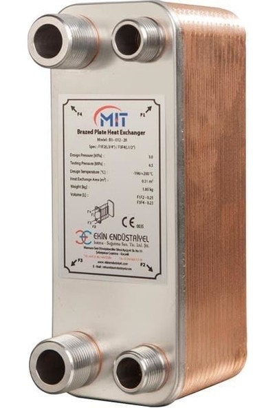 Mıt Mb-01 Lehimli Tip Plakalı Isı Eşanjör (20 Plakalı) Mıt Mb-01 Lehimli Tip Plakalı Isı Eşanjör (20 Plakalı)