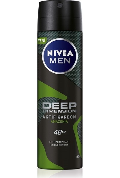 Nivea Men Deep Dimension Amazonia Sprey Deodorant 150 ml Erkek Nivea Men Deep Dimension Amazonia Sprey Deodorant 150 ml Erkek