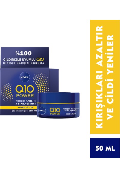 Nivea Q10 Kırışık Karşıtı Gece Bakım Kremi 50Ml