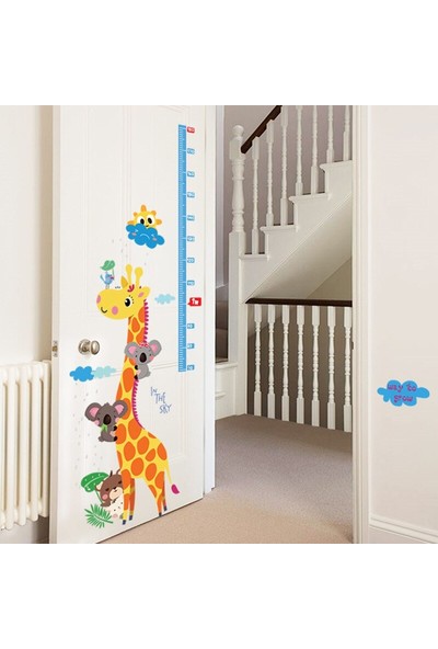 Crystal Kids Çocuk Odası Dekoru Boy Ölçer Zürafa Gelişim Ölçen Duvar Sticker