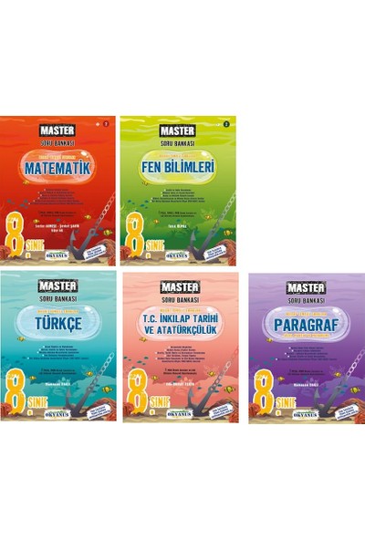 Okyanus Yayınları 8.sınıf Master Matematik Türkçe Fen Bilimleri Inkılap Paragraf Soru Bankası Seti Okyanus Yayınları 8.sınıf Master Matematik Türkçe Fen Bilimleri Inkılap Paragraf Soru Bankası Seti