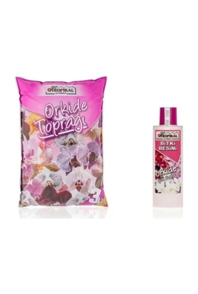 Tropikal Orkide Toprağı ve Vitamini Orkide Çiçek Açtırma Kiti Orkidelere Özel Toprak ve Vitamin