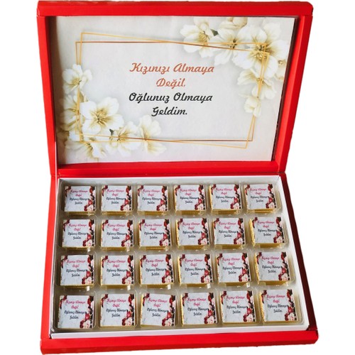 Elit Çikolata Kız Isteme Çikolata Kutusu Etiketli Madlen 48 Fiyatı