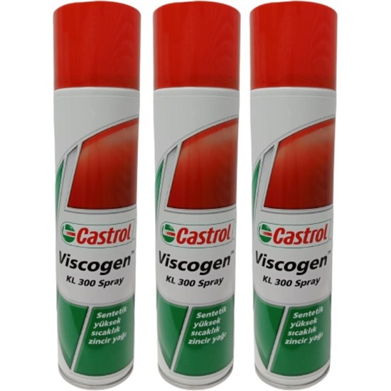 Castrol Viscogen Kl 300 Zincir Yağlama Sprey 400 ml 3lü Set Fiyatı