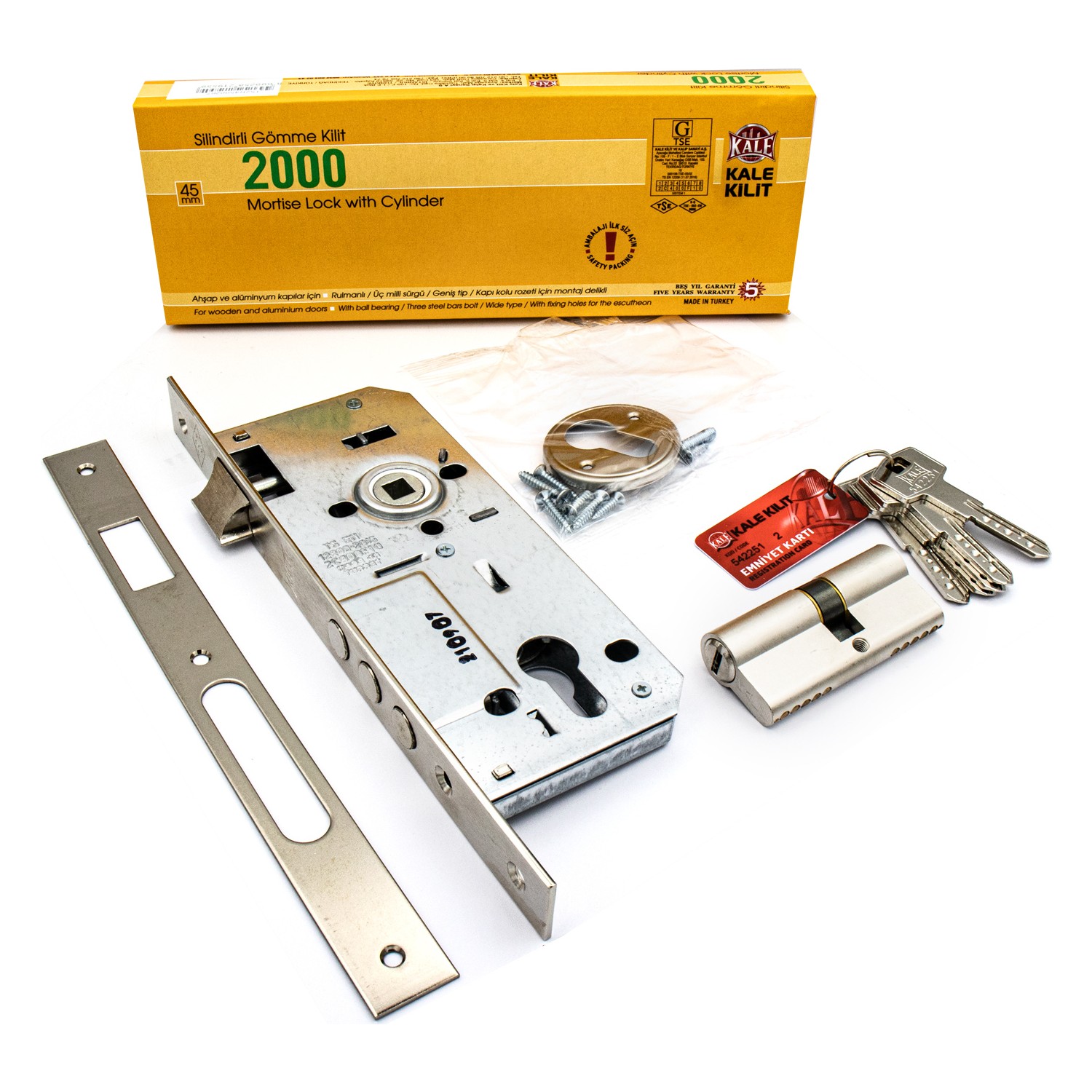 Kale Kilit Kale 2000 Çelik Kapı Kilidi Silindirli Barelli 3 Fiyatı