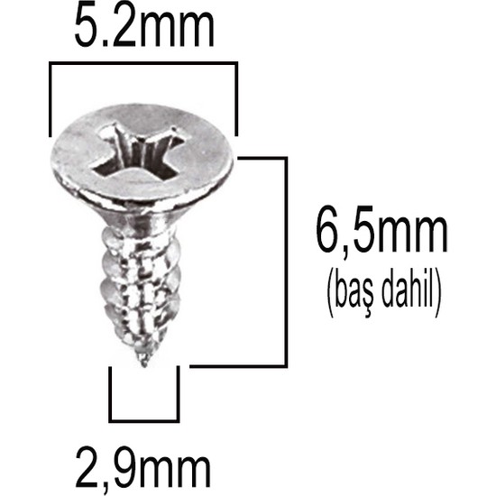 Alet Çantam Havşa Başlı Küçük Vida Mini Sac Vidası Yhb Fiyatı