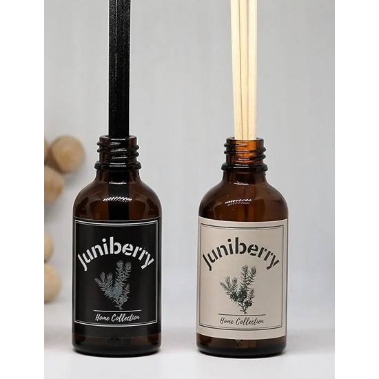 Juniberry 2 Adet Amber Şişe Bambu Çubuklu Oda Parfümü Tuvalet Kokusu ...