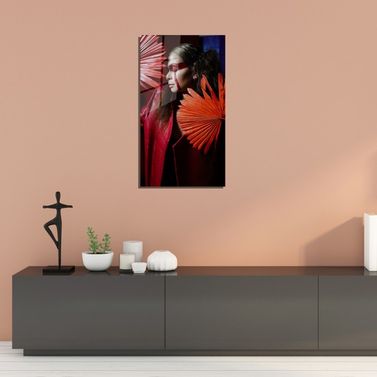 Veraart Kadın Temalı Pleksi Cam Tablo Yelpaze & Kadın Fiyatı